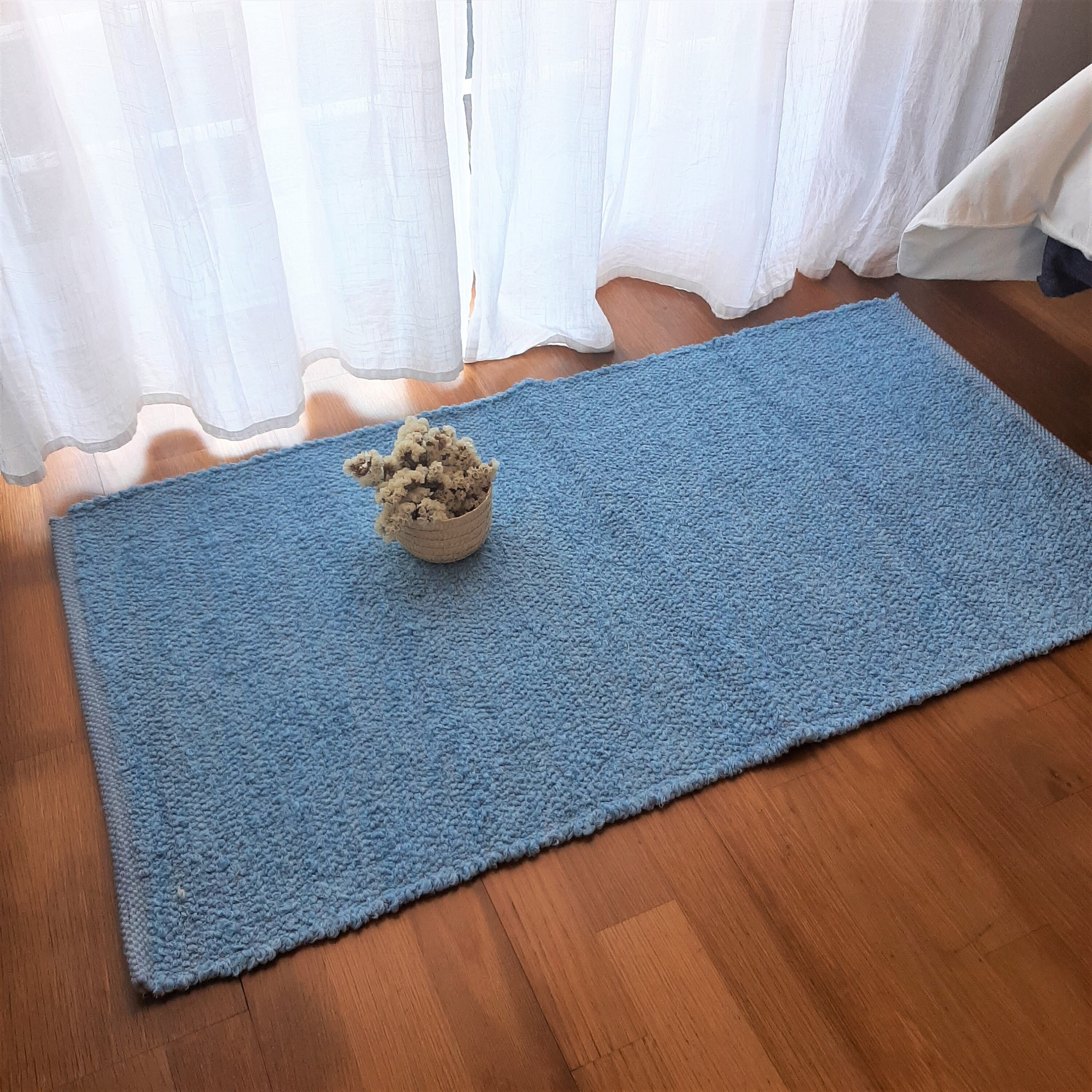 Small Baby Blue Rug / Kids Room Rug / Bedside Rug / Washable - Etsy