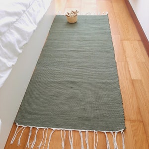 Long Olive Green Rug / Kitchen Rug / Floor Mat / Runner Rug / Area Rug ...
