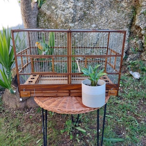 Large Rectangular Bird Cage Old Brown / Handmade Cage / Canary Cage ...