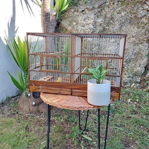 Large Rectangular Bird Cage Old Brown / Handmade Cage / Canary Cage ...