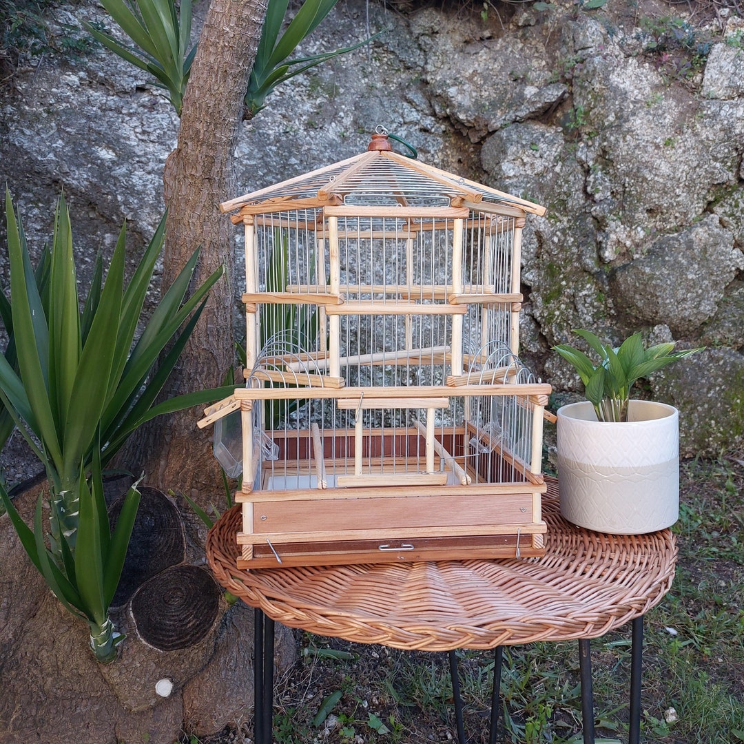 Wood Bird Cage / Handmade Cage / Canary Cage / Bird House / Parakeet ...