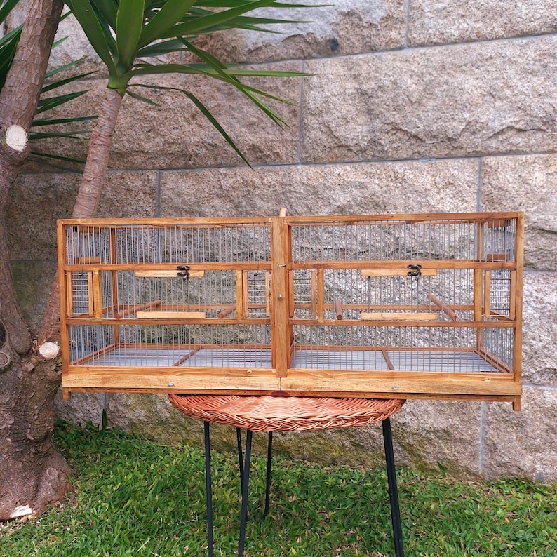 Large Rectangular Wooden Cage / Rustic Cage / Handmade Cage / Canary ...