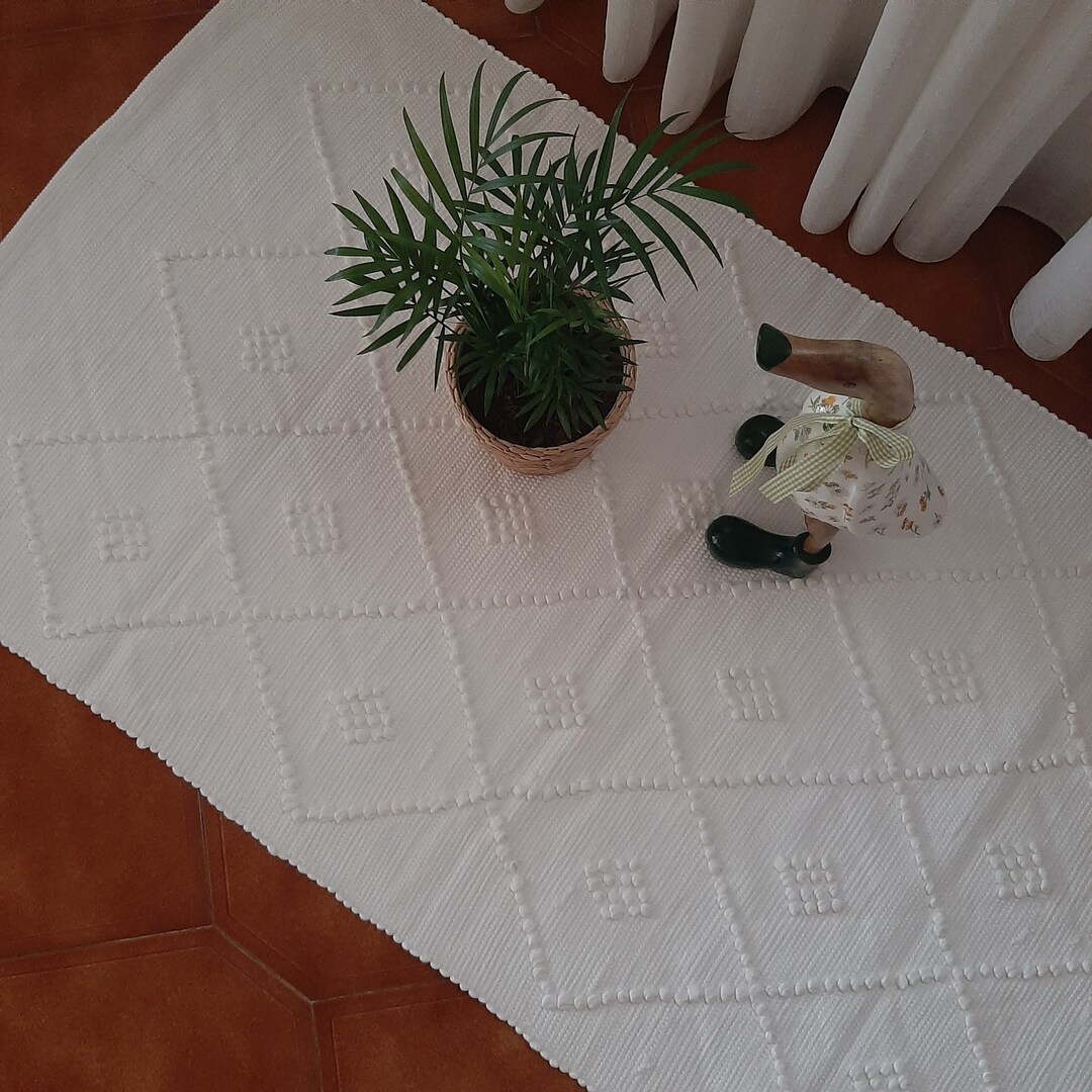 Medium White Rug / Rug for Bedroom / Rag Rug / Nursery Rug / Cotton Rug ...