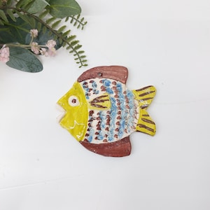 Unique Ceramic Fish / Pottery Fish / Handmade Art / Ceramic Hanging ...