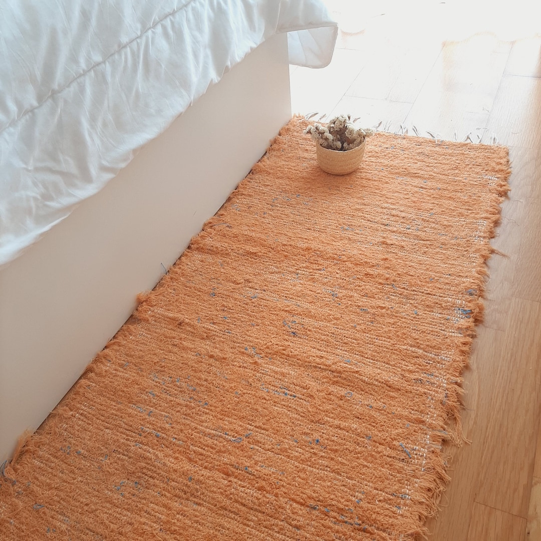 Runner Rug Orange Blue Rug 200cm / Kitchen Runner / Handmade Rug ...