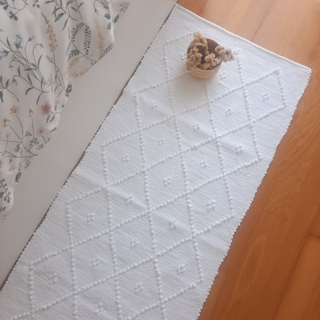 Runner Rug White 130cm / Kitchen Rug / Rug Runner / Floor Mat ...