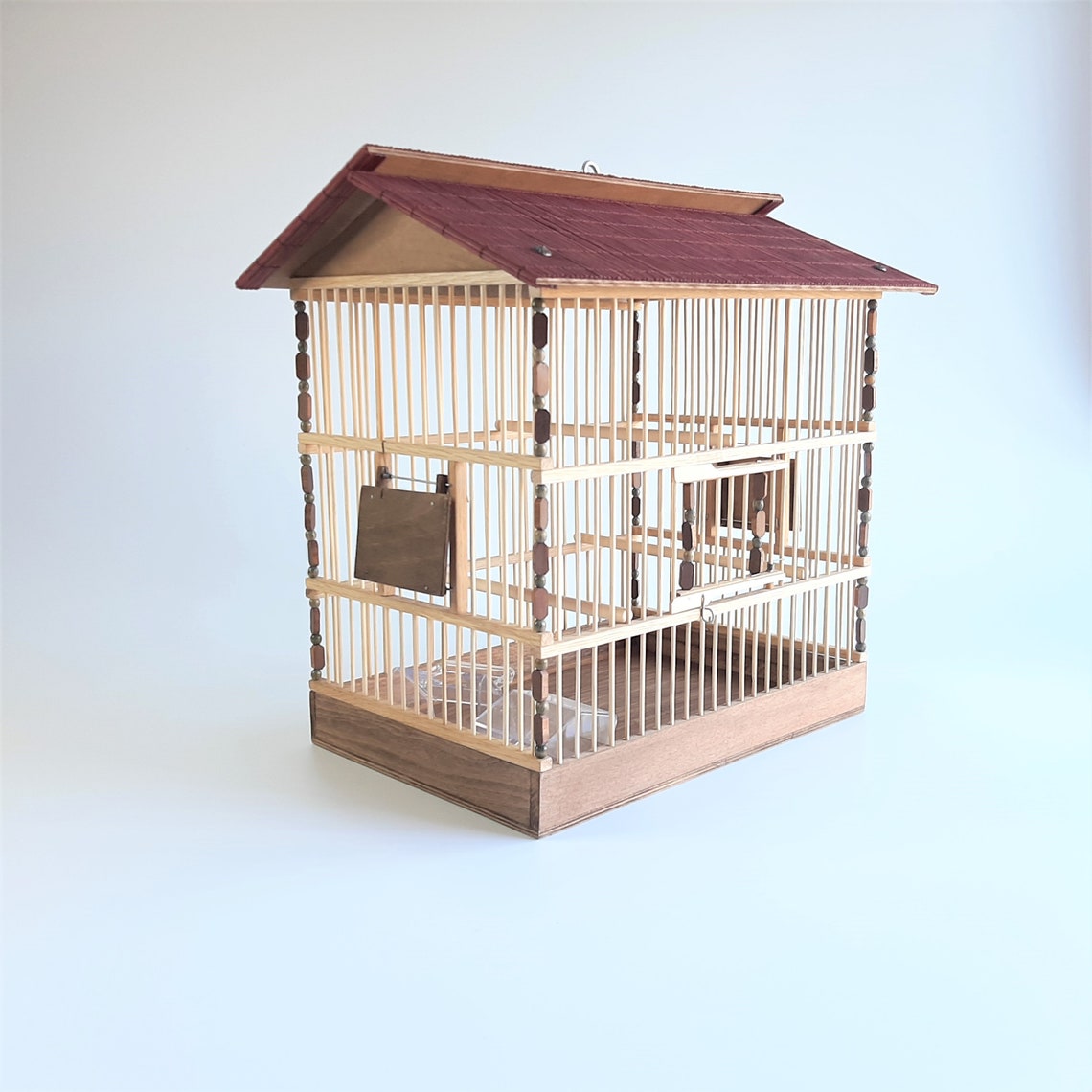Handmade Bird Cage / Wooden Bird Cage Bamboo / Canary Cage / - Etsy