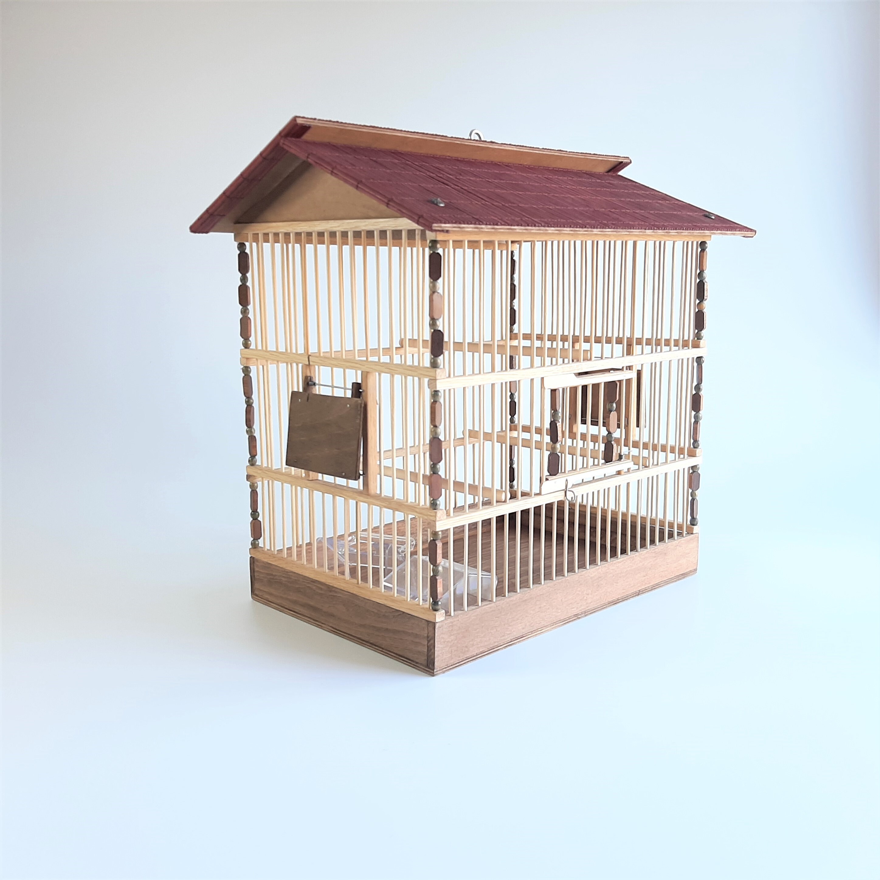 Handmade Bird Cage / Wooden Bird Cage Bamboo / Canary Cage / | Etsy