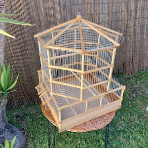 Natural Vintage Bird Cage / Handmade Bird Cage / Rustic Cage / Canary ...