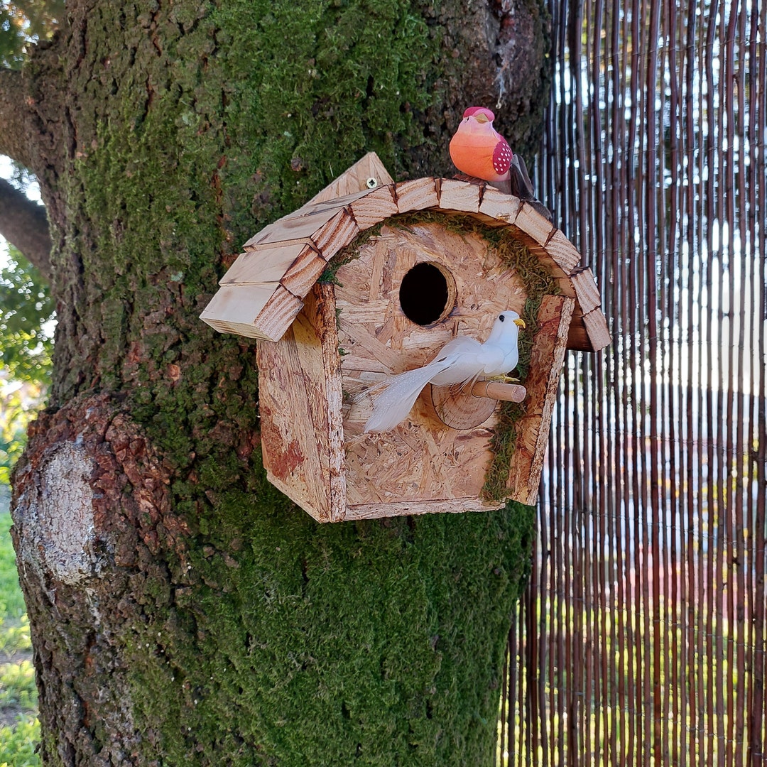 Bird House Garden Outdoor / Wood Bird Nest / Wood Bird House / Love ...