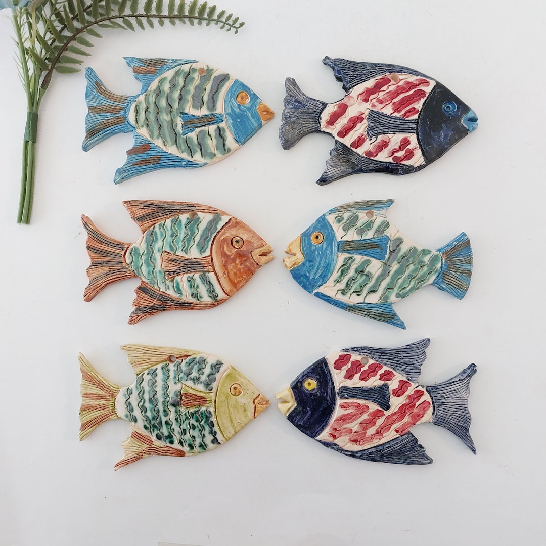 Tropical Fish / Ceramic Glazed Fish / Wall Hanging Fish / Vintage Decor ...
