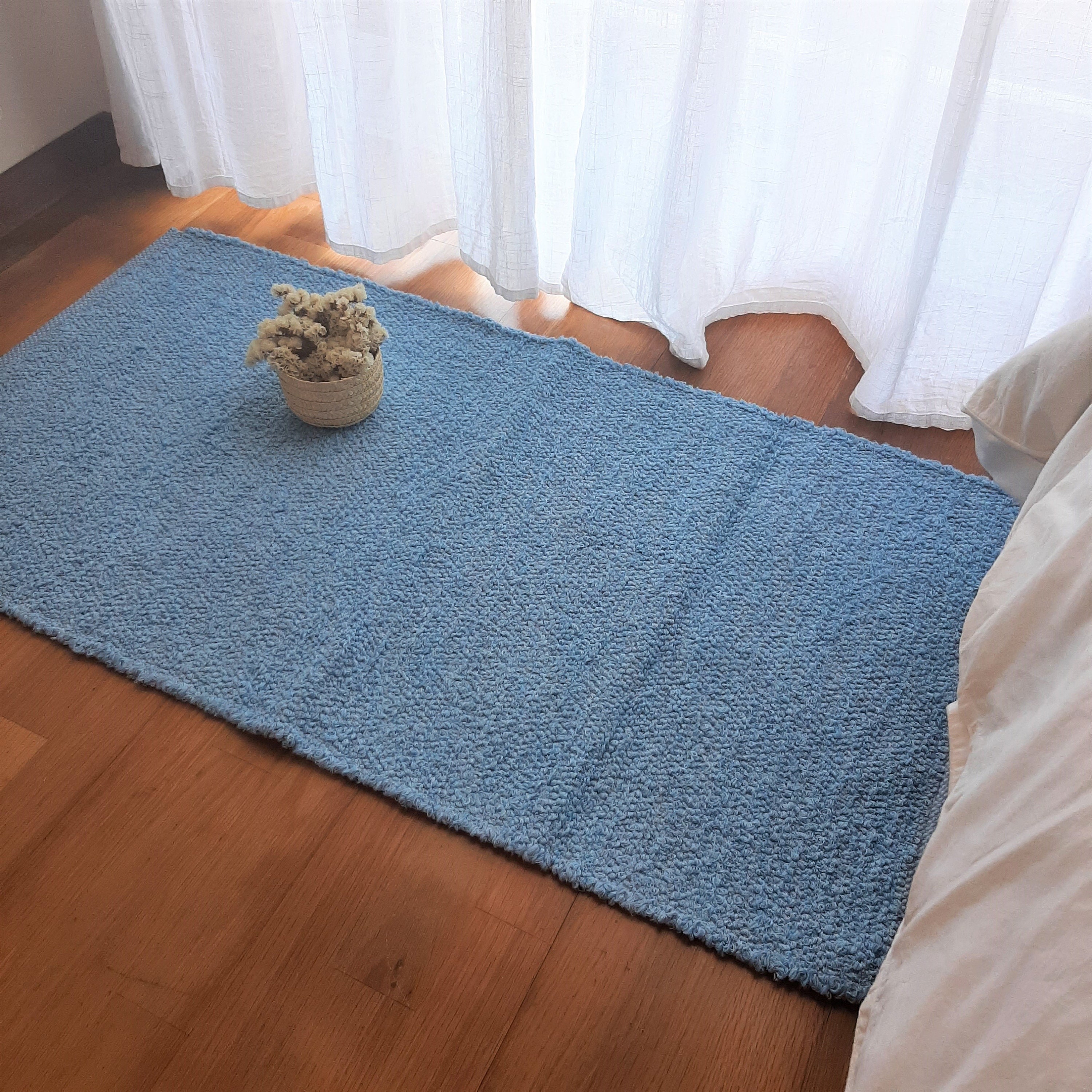 Small Baby Blue Rug / Kids Room Rug / Bedside Rug / Washable - Etsy