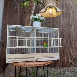 Large Rectangular Bird Cage Full Handmade / Wood Bird Cage / Decorative ...
