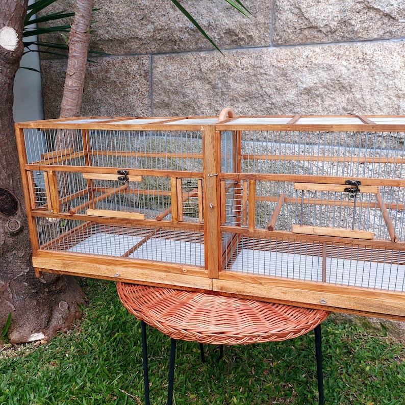 Large Rectangular Wooden Cage / Rustic Cage / Handmade Cage / Canary ...