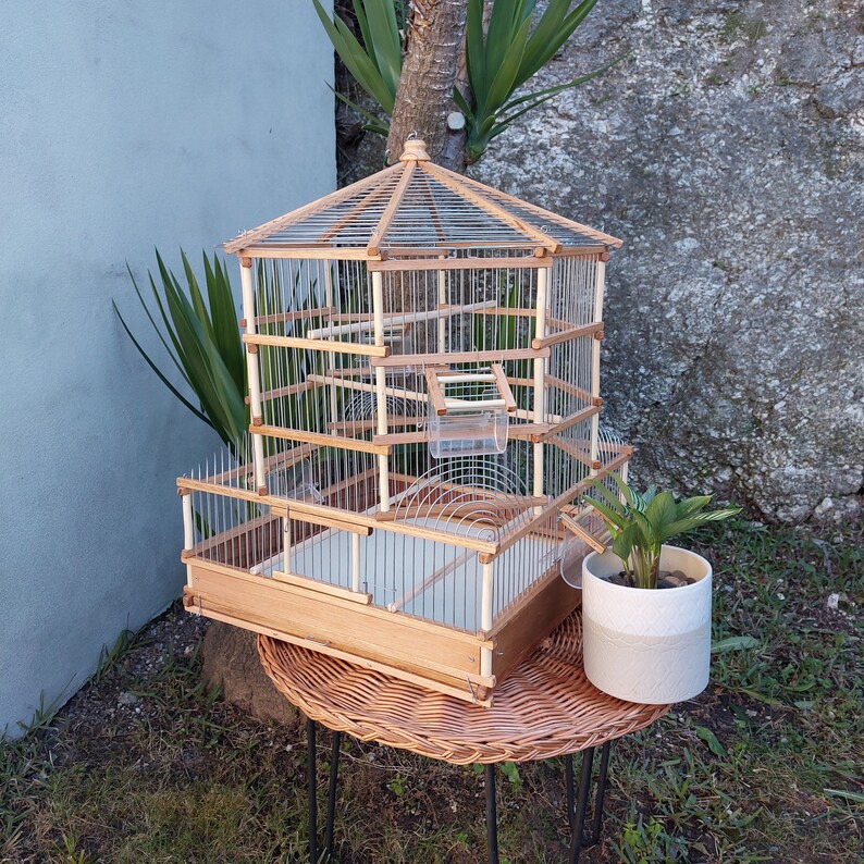Natural Vintage Bird Cage / Handmade Bird Cage / Rustic Cage / - Etsy
