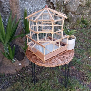 Wood Bird Cage / Handmade Cage / Canary Cage / Bird House / Parakeet ...