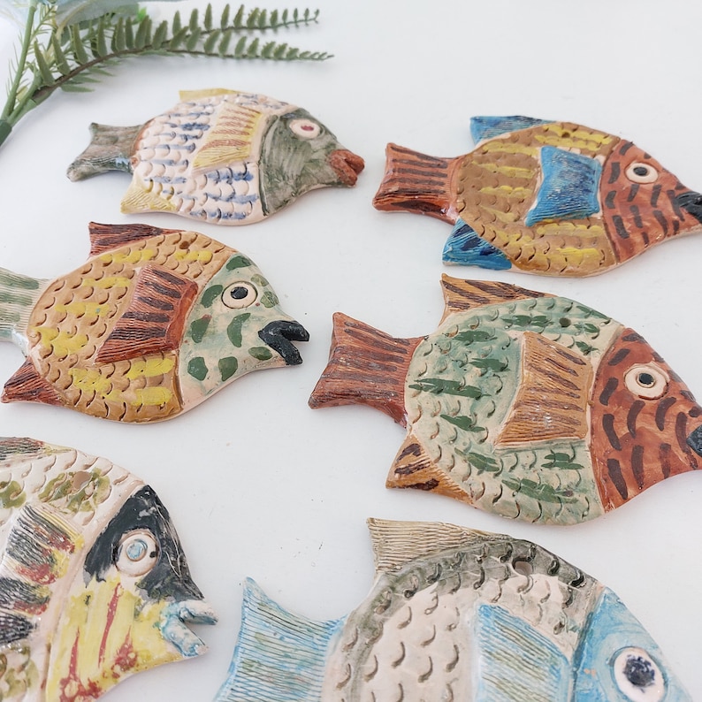 Ceramic Glazed Fish Wall Art / Color Fish/ Ceramic Tropical Fish ...