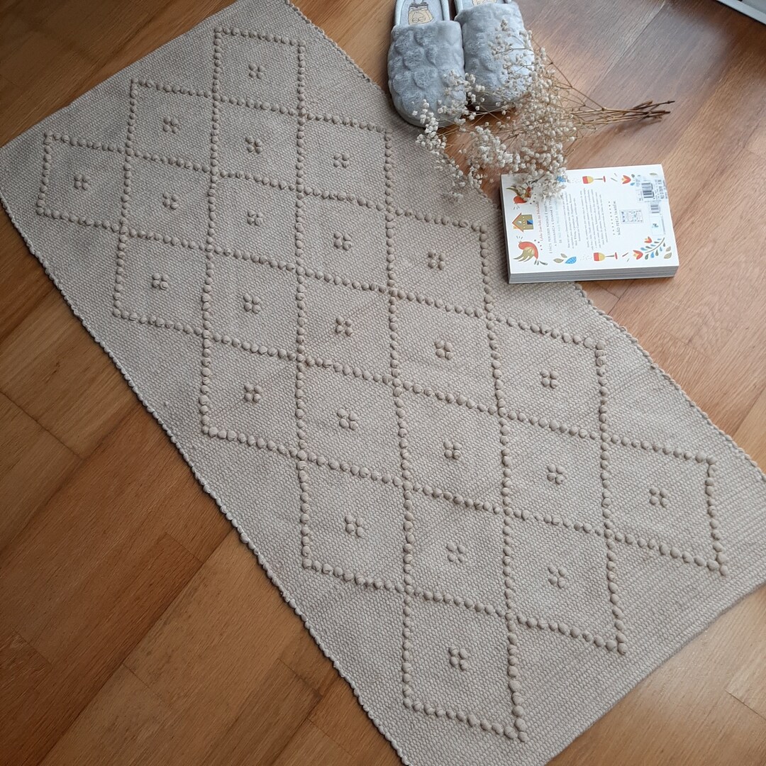 Small Camel Rug / Bath Mat / Cotton Rug / Bedside Rug / Kitchen Rug ...