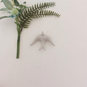 Glazed Light Grey Swallows / Bird Ornament / Ceramic Bird / Ceramic ...