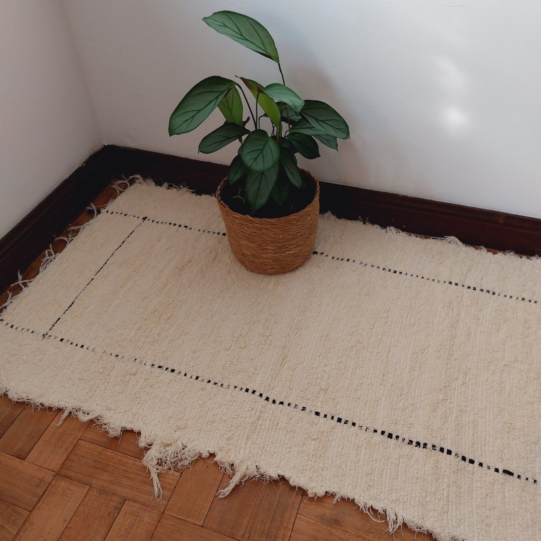 Cream and Black Runner Rug 200cm / Runner Rug / Cotton Runner - Etsy
