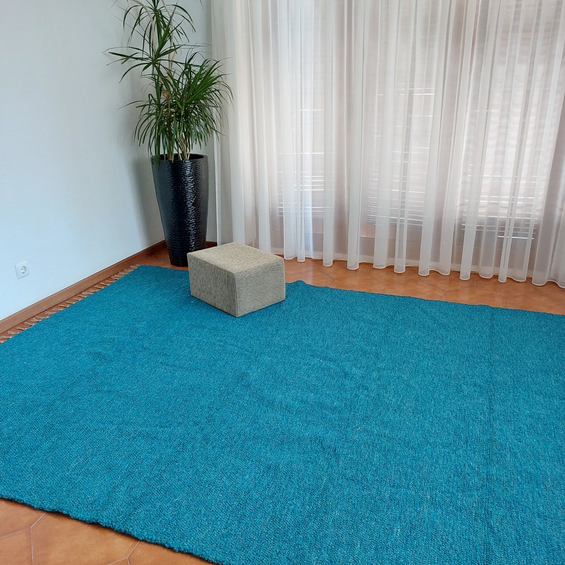 Extra Large Teal Blue Rug 7x10 Rug / Living Room Rug / Area - Etsy