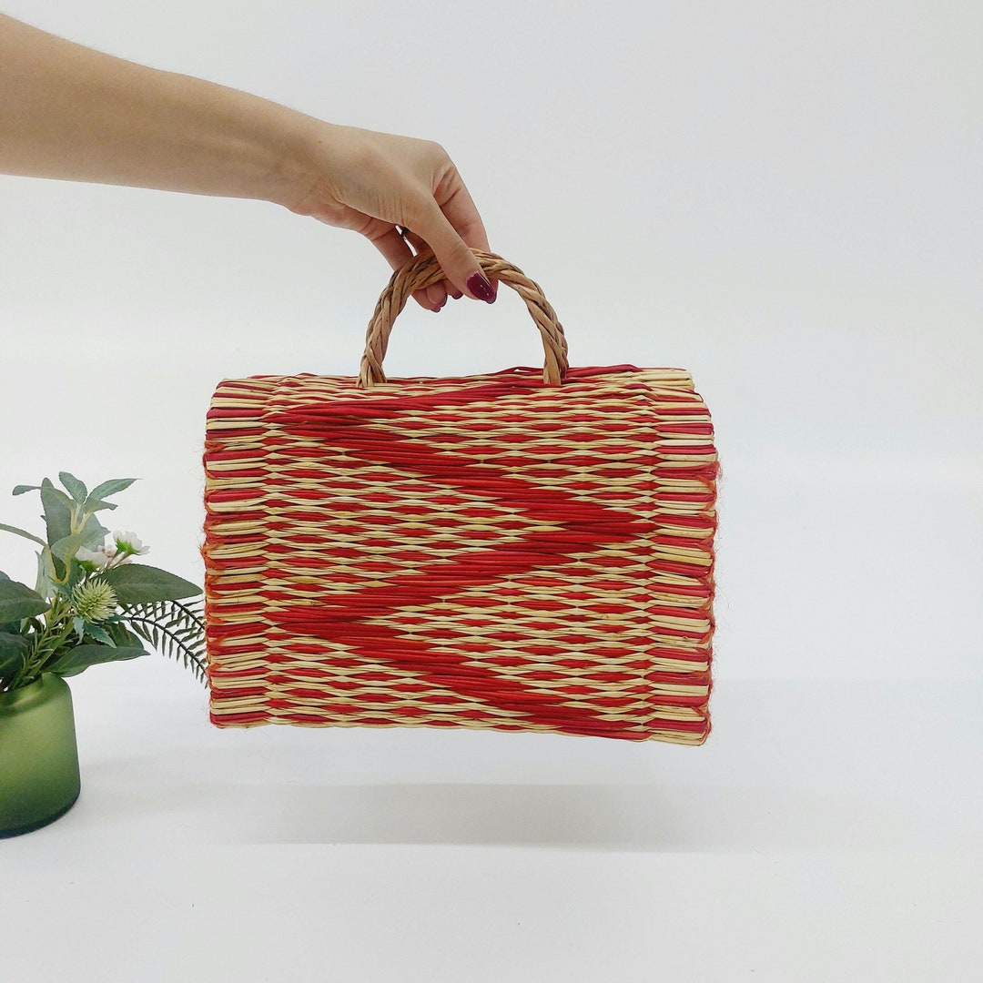 Natural Red Reed Basket / Basket Bag / Handmade Baskets / Market Bag ...