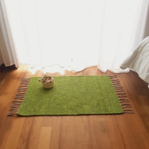 Mini Pear Green Rug / Cotton Rug / Soft Rug / Colorful Rug / Mini Rug ...