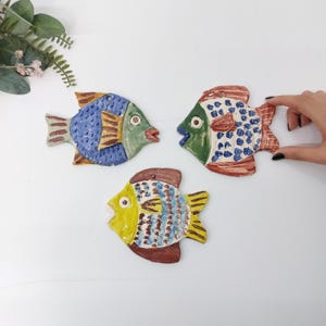 Unique Ceramic Fish / Pottery Fish / Handmade Art / Ceramic Hanging ...