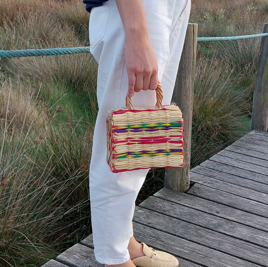 Mini Reed Bag / Straw Bag / Natural Reed Bag / Reed Basket Bag / Summer ...
