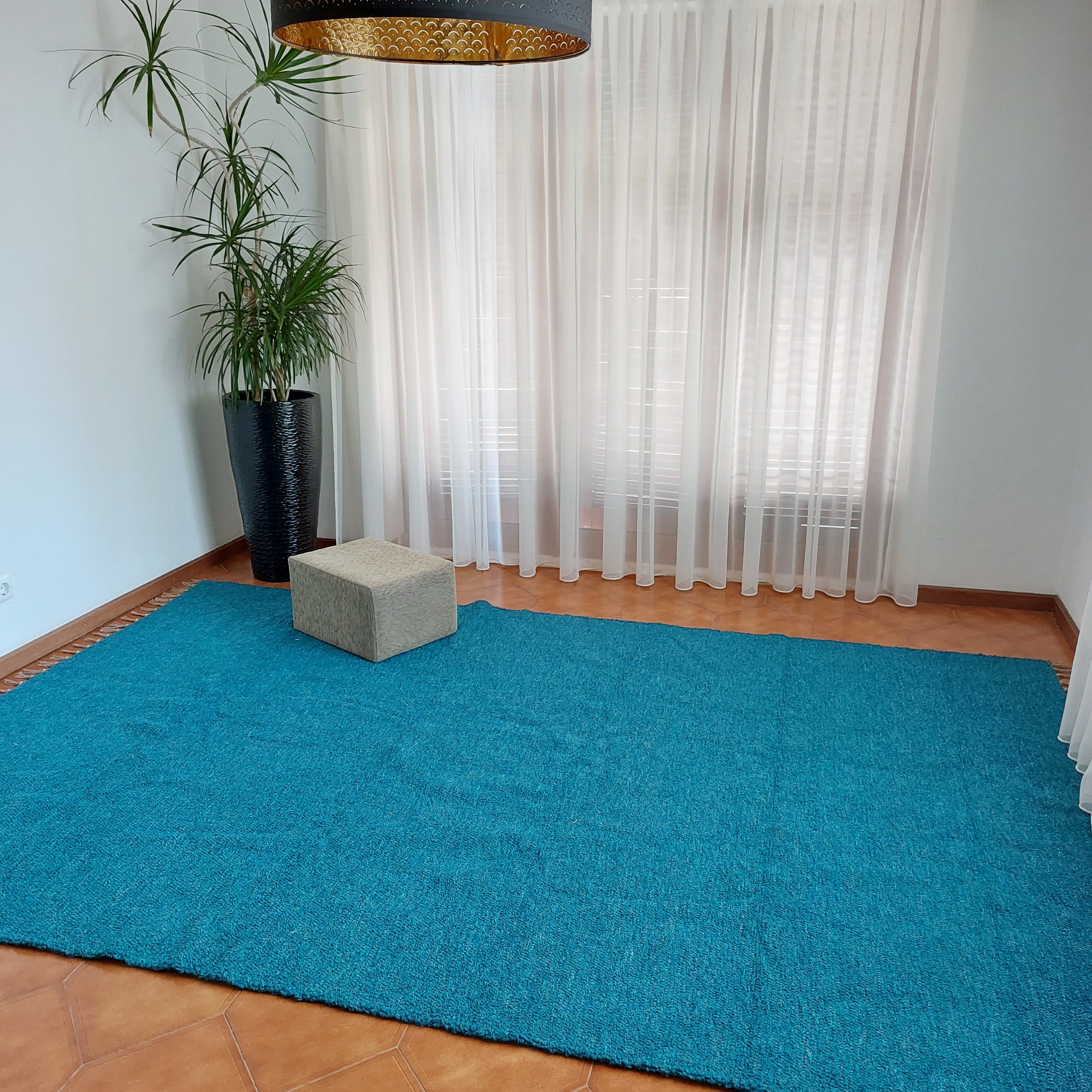 Extra Large Teal Blue Rug 7x10 Rug / Living Room Rug / Area - Etsy