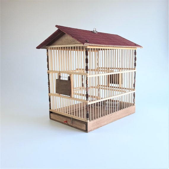 Handmade Bird Cage / Wooden Bird Cage Bamboo / Canary Cage / - Etsy
