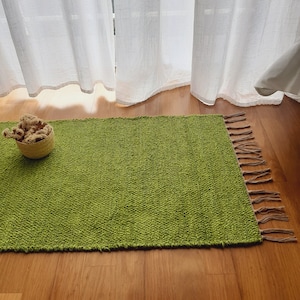 Mini Pear Green Rug / Cotton Rug / Soft Rug / Colorful Rug / Mini Rug ...