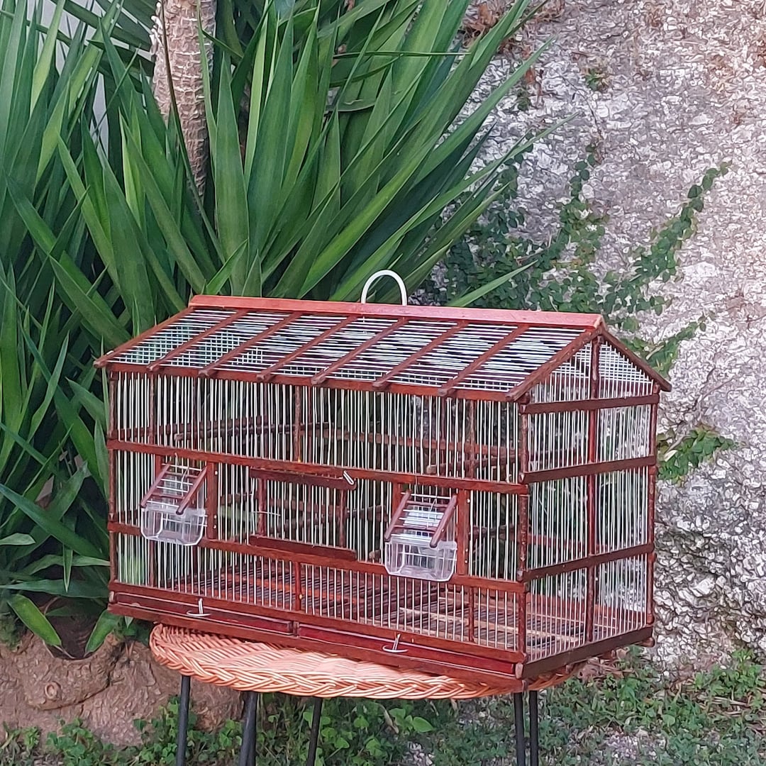 Large Bird Cage Brown / Handmade Cage / Bird Cage / Canary Cage / Bird ...