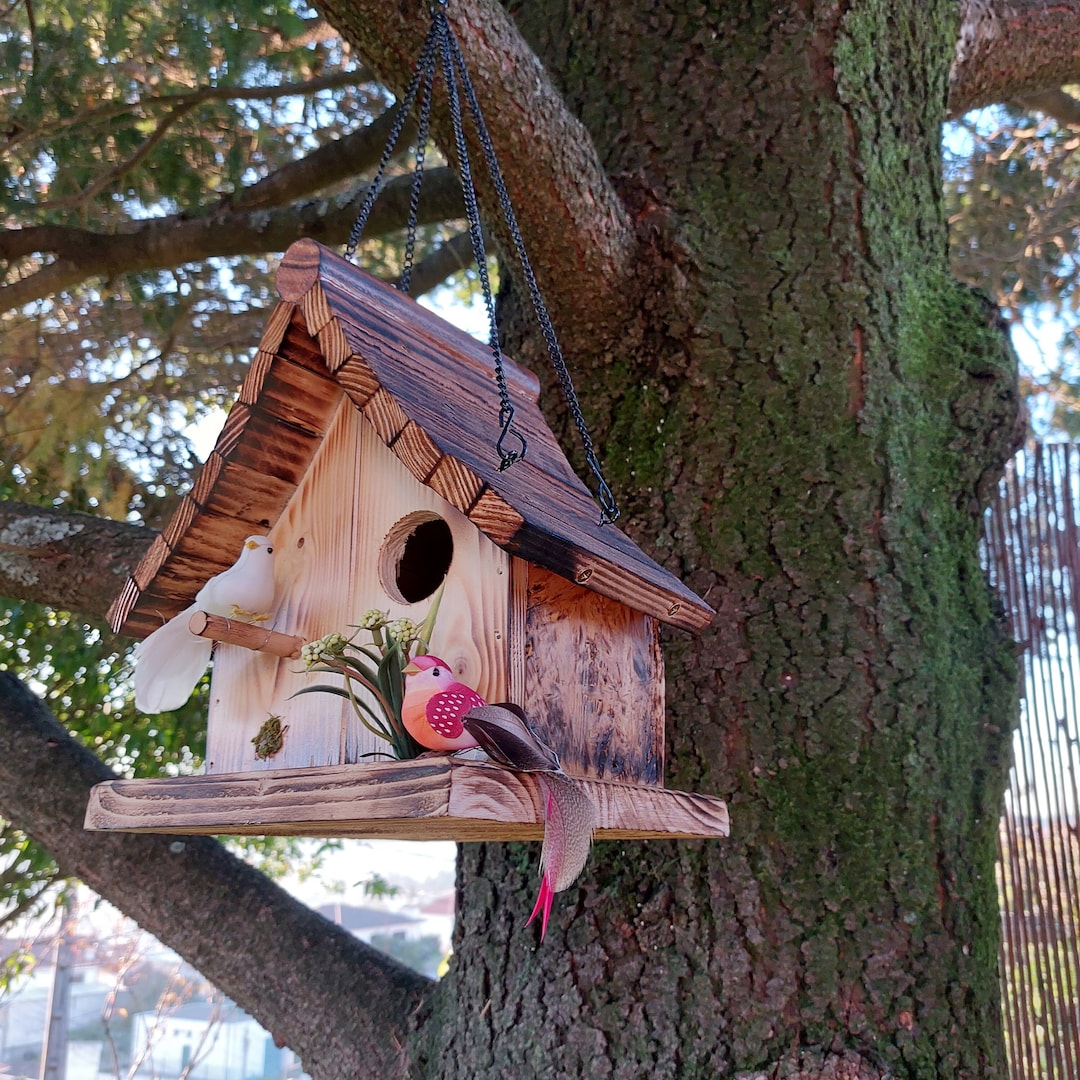 Beautiful Bird House / Love Birds / Wood Nest / Bird Nest House / Bird ...