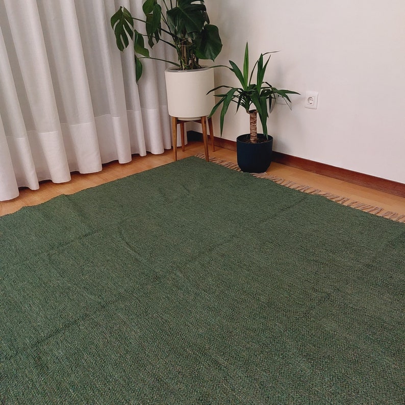 Extra Large Pine Green Rug 300x200 / Soft Rug / Cotton Rug / - Etsy