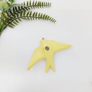 Ceramic Yellow Bird With Hearts / Ceramic Handmade / Ceramic Bird ...