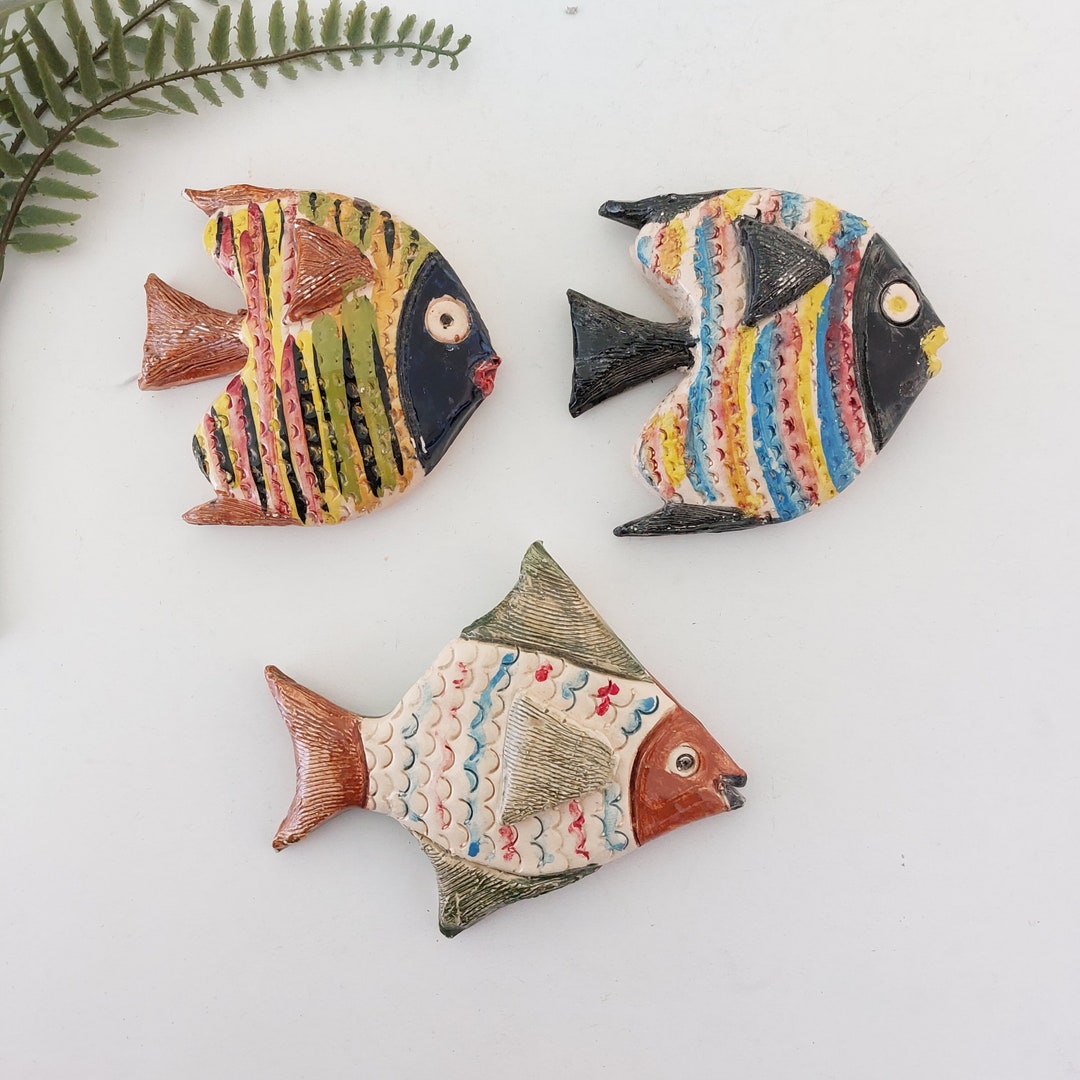Glazed Multicolor Fish / Fish Art / Ceramic Fish / Ceramic Fish ...