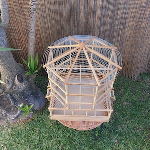 Natural Vintage Bird Cage / Handmade Bird Cage / Rustic Cage / Canary ...
