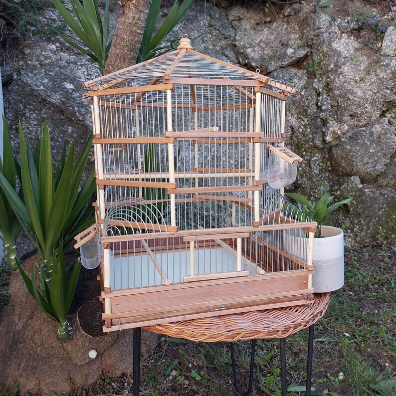 Natural Vintage Bird Cage / Handmade Bird Cage / Rustic Cage / - Etsy