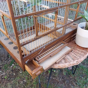 Large Rectangular Bird Cage Old Brown / Handmade Cage / Canary Cage ...