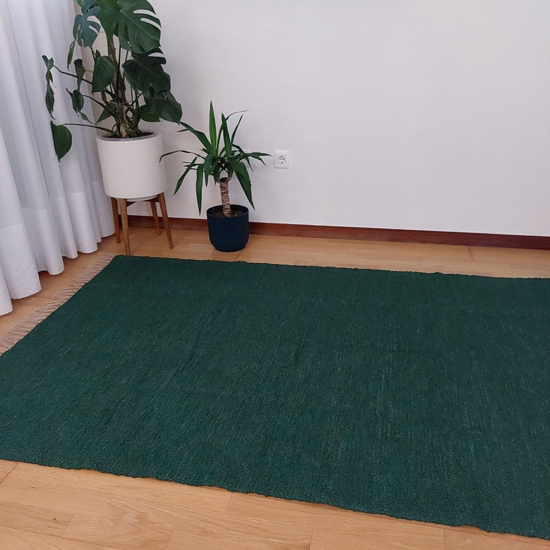 Large Dark Green Rug / Area Rugs / Scandinavian Rug / Soft Rug / Living ...