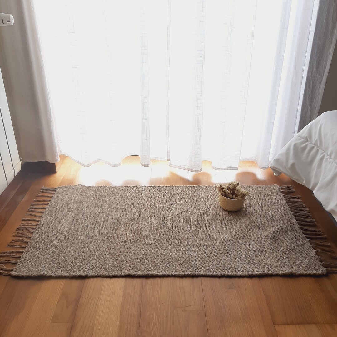 Small Light Brown Rug / Handmade Rug / Cotton Rug / Bathroom Rug ...