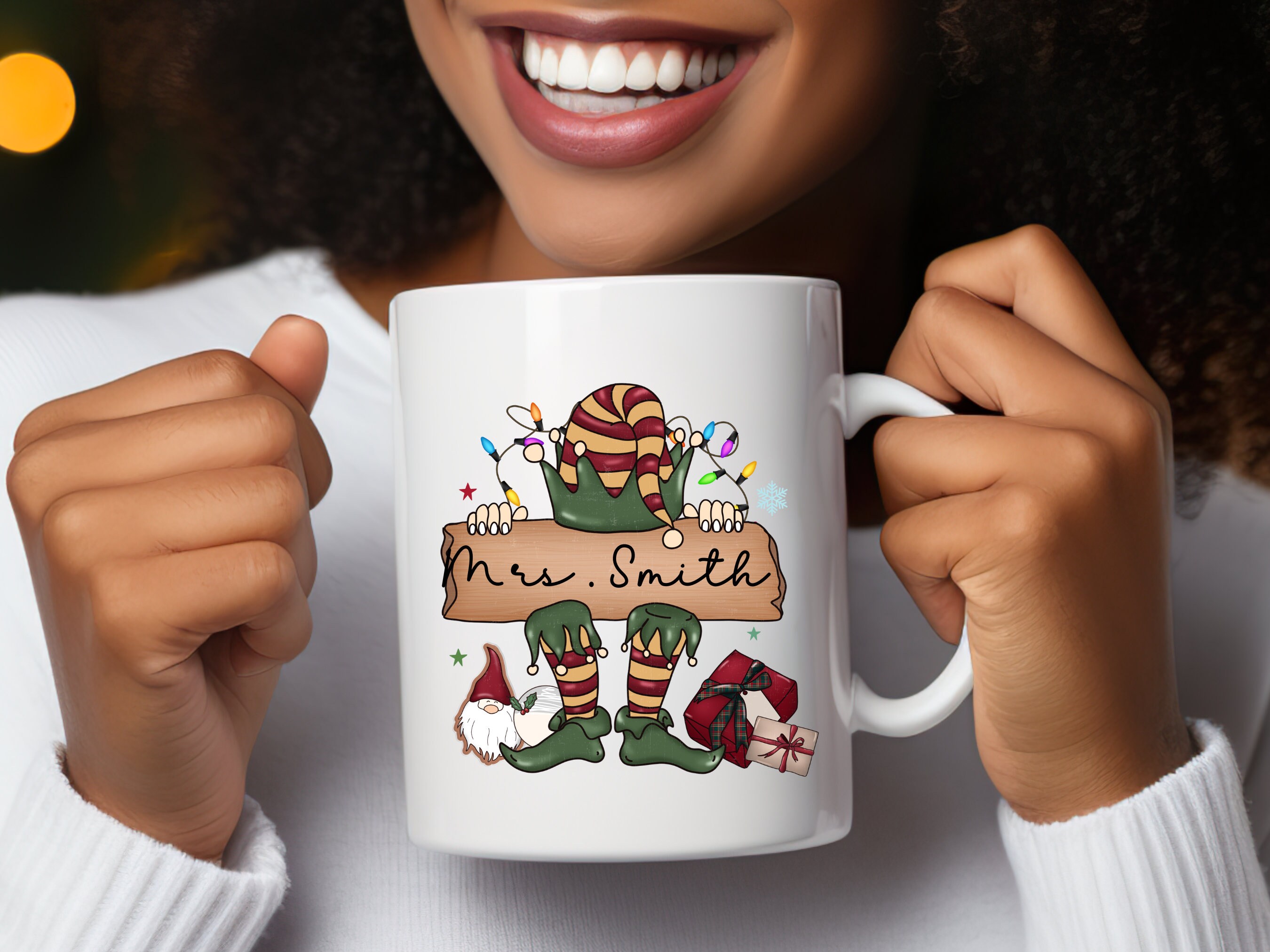 Personalized Elf Mug- Custom Christmas Mug- Hot Chocolate Mugs- Family ...