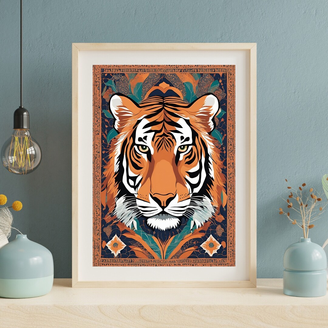 Digital Tiger Art Print - Printable PDF & JPG | Exotic Home Decor Wall ...