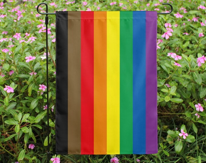 POC Inclusive Pride Garden Flag: Rainbow LGBTQ+ Polyester Banner - Etsy