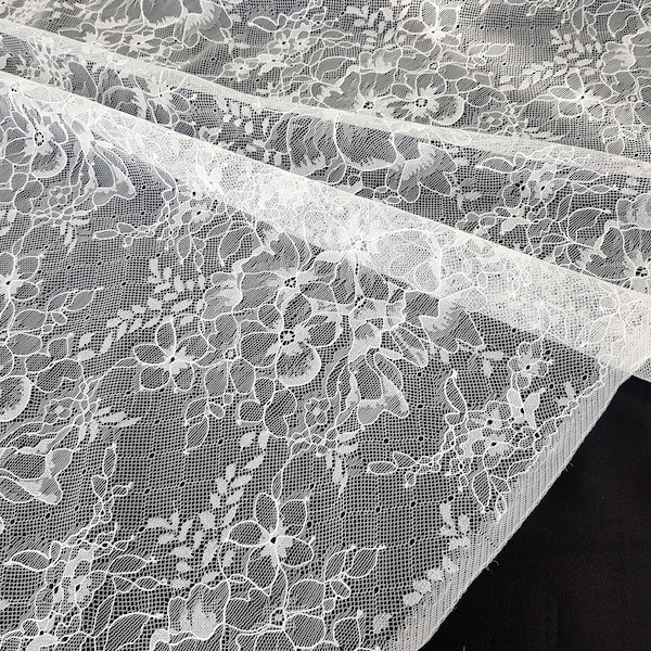 White Lace Fabric by the Yard - Etsy