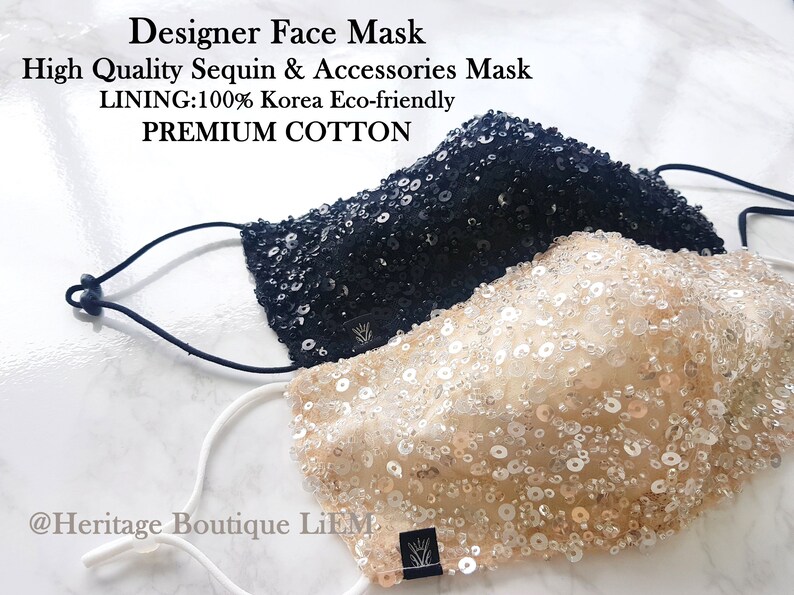 Fancy Face Mask Sequin face mask with filter pocket Washable | Etsy