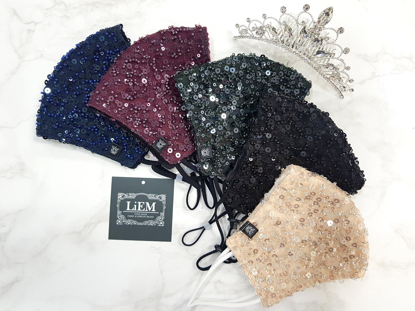 Fancy Face Mask Sequin Face Mask With Filter Pocket Washable - Etsy