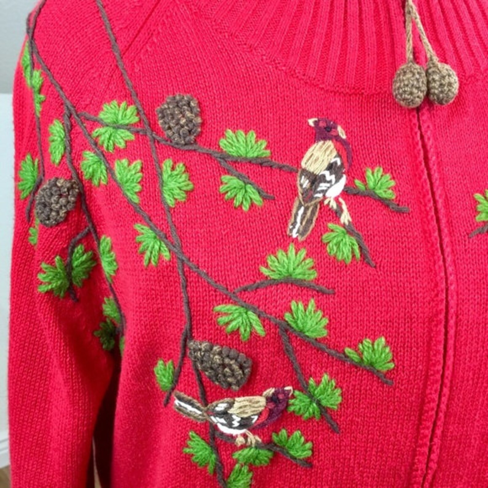 Vintage Bird Sweater Zip Front Size Large | Etsy