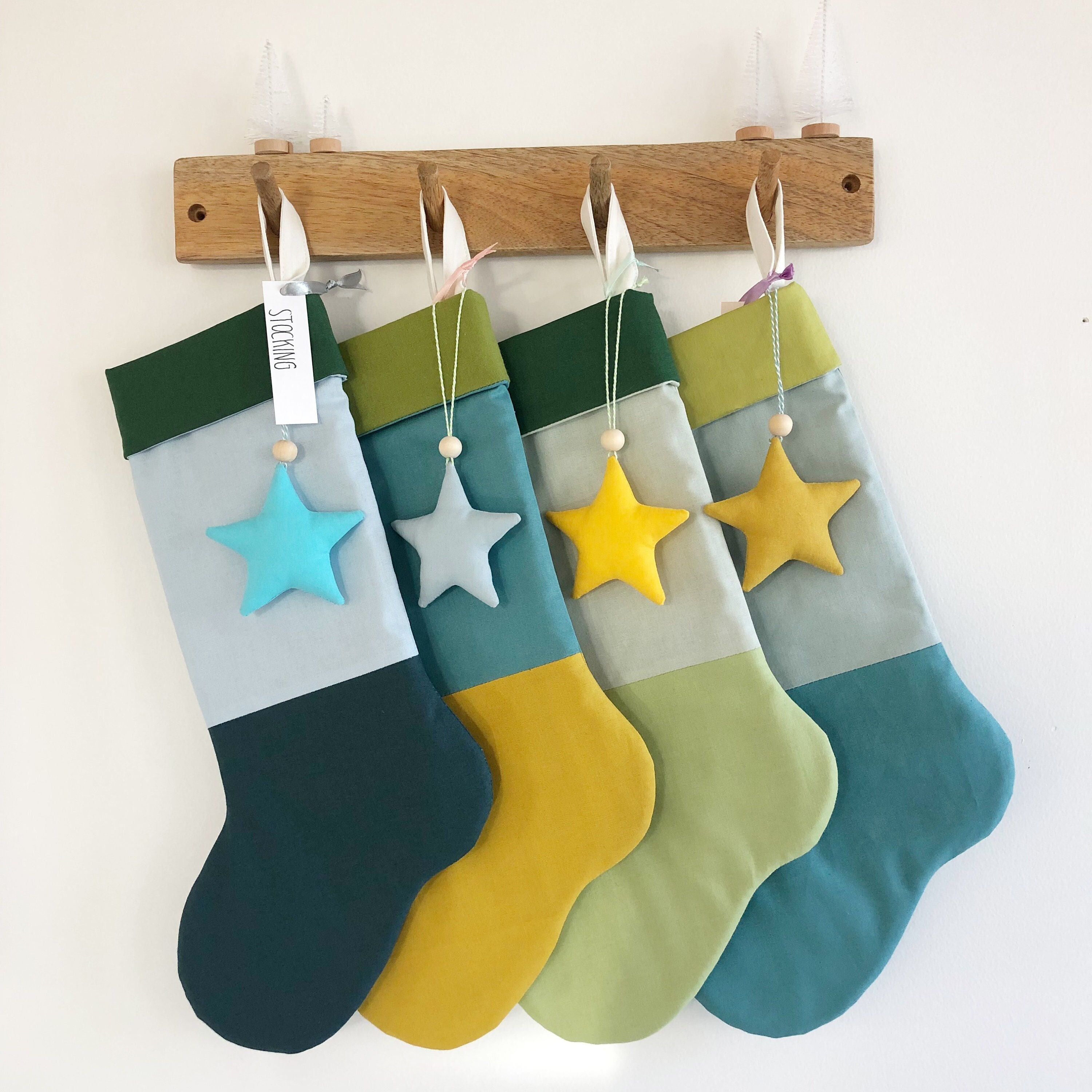 Christmas Stocking, Color Blocking Christmas Stocking, Minimalism ...